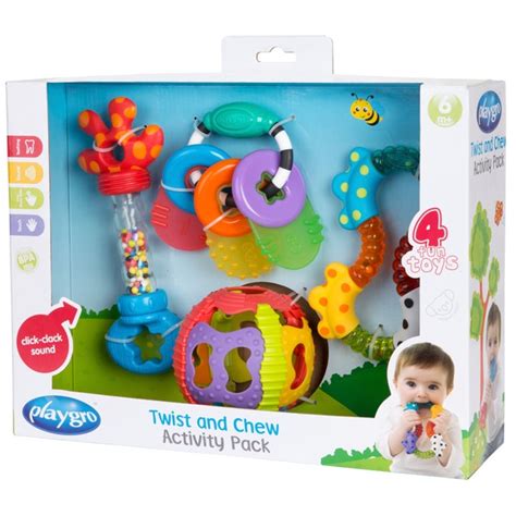 Playgro Twist And Chew Activity Teething Toys 4 Pack Smyths Toys Ireland