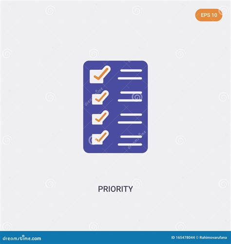 2 Color Priority Concept Vector Icon Isolated Two Color Priority Vector Sign Symbol Designed