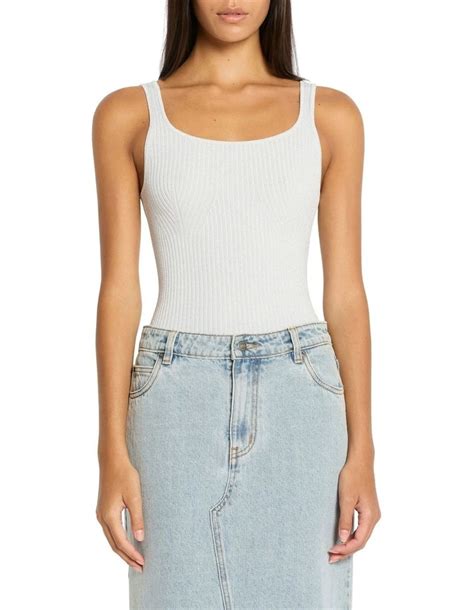 Sass And Bide Royale Sparkle Rib Knit Tank In Silver Myer