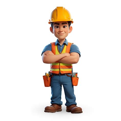 construction worker cartoon character construction worker engineer