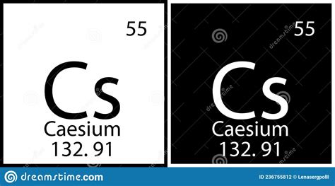 3d Illustration Caesium Symbol Cs Element Of The Periodic Table On