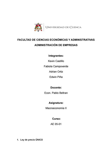 Teoria De La Paridad De Tasas De Interes Facultad De Ciencias