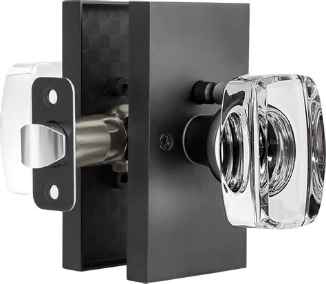 Hiemey Glass Door Knobs Interior With Lock Crystal Modern Privacy Door