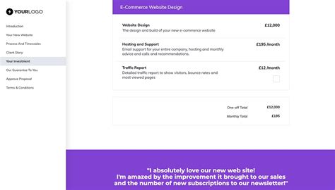 Free Ecommerce Web Design Proposal Better Proposals