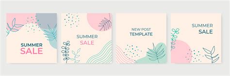 여름 소셜 미디어 스토리는 꽃 배경컬렉션을 게시합니다 열대 잎 배경 소셜 미디어 게시물에 대한 꽃 디자인 배너 전단지 초대 포스터 또는 인사말 카드여름 판매 배너 가격에