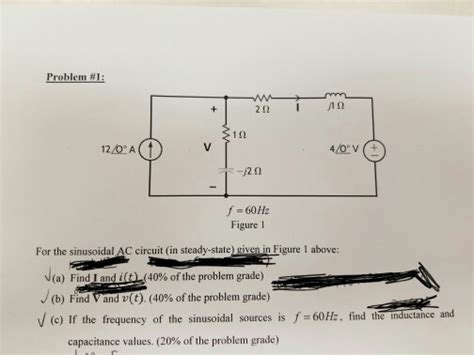 Solved For The Sinusoidal Ac Circuit In Steady State