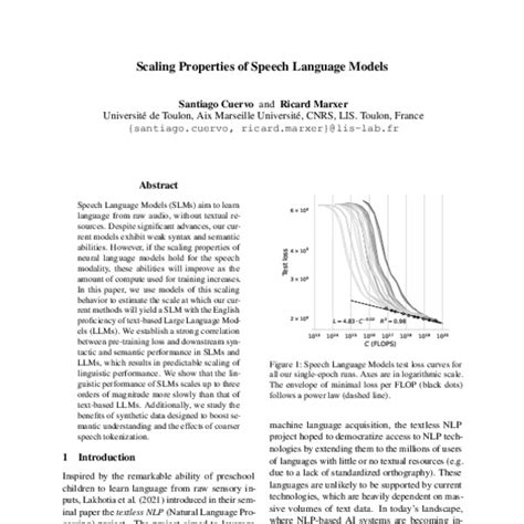 Scaling Properties Of Speech Language Models Acl Anthology