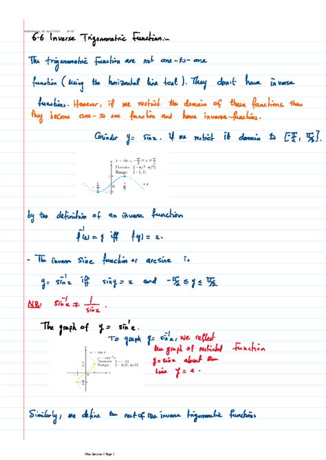6 6 Inverse Trigonometric Function Math130 Wednesday 03 April 2024