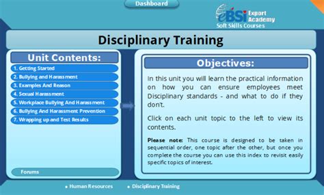 disciplinary training ebsi export academy
