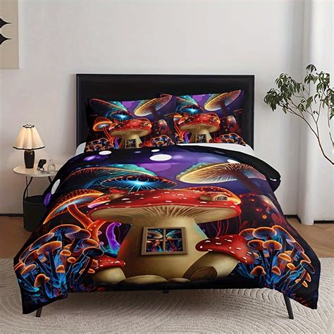 Juego Funda N Rdica Piezas Juego Cama Estampado Casa Setas Temu Mexico