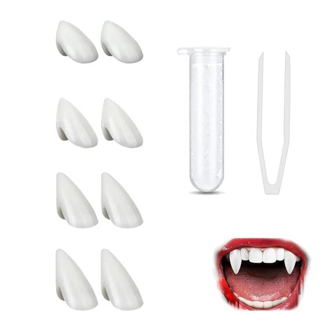 Real Vampire Fang Implants 2pcs 13151719mm Halloween Fake Vampire