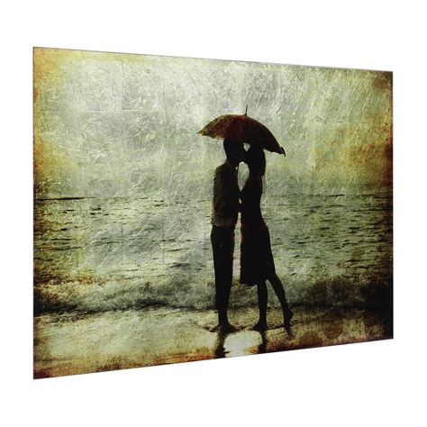 Goodbye Kiss Frameless Reverse Printed Tempered Art Glass With