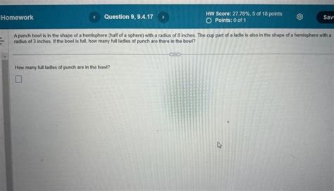 Solved A Punch Bowl Is In The Shape Of A Hemisphere Half Of