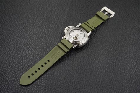 OEM VERSION MM MM ARMY GREEN CAOUTCHOUC ACCORDION RUBBER BAND STRAP FOR PANERAI WATCH