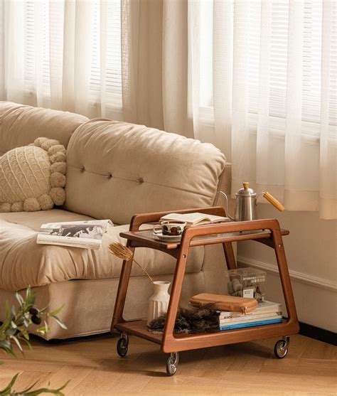 โต๊ะไม้รถเข็นสไตล์นอร์ดิก รุ่น Muu