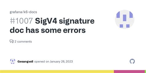 SigV4 Signature Doc Has Some Errors Issue 1007 Grafana K6 Docs