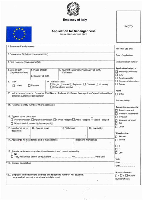 Pdf Embassy Italy Application For Schengen Visa · Pdf Fileembassy