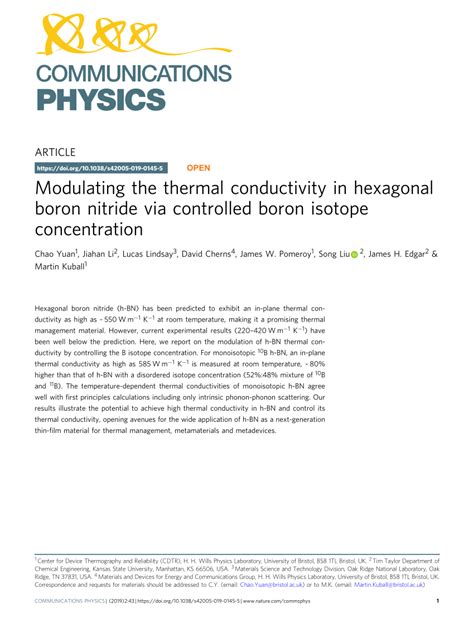 Pdf Modulating The Thermal Conductivity In Hexagonal Boron Nitride