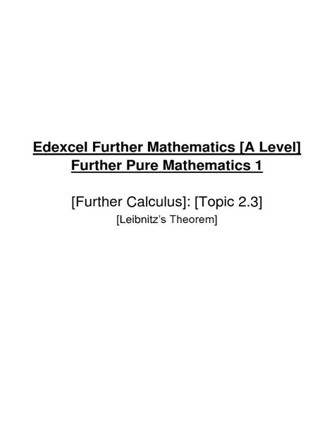 further mathematics fp1 section 2 3 edexcel a level pdf
