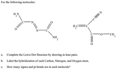 SOLVED For The Following Molecules HC C CH NH Complete The Lewis Dot Structure By Drawing In