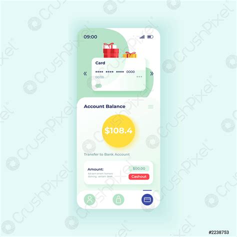 Shopping Application Smartphone Interface Vector Template Mobile App Page Light Stock Vector