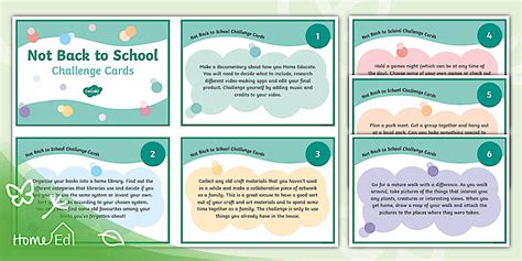 Not Back To School Challenge Cards Profesor Hizo Twinkl
