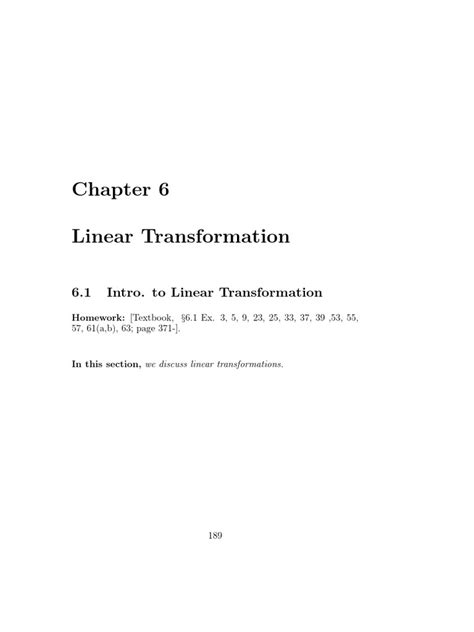 Linear Transformation Pdf