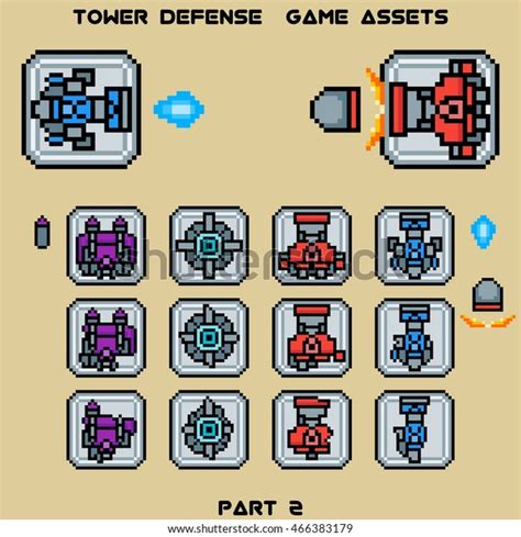 Tower Defense Game Assets Part 2 Stock Vector Royalty Free 466383179