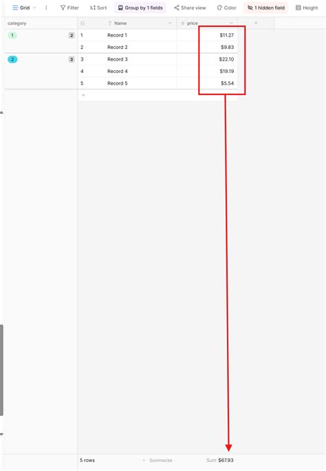 Can I Summary Group Field Data Baserow Help Baserow