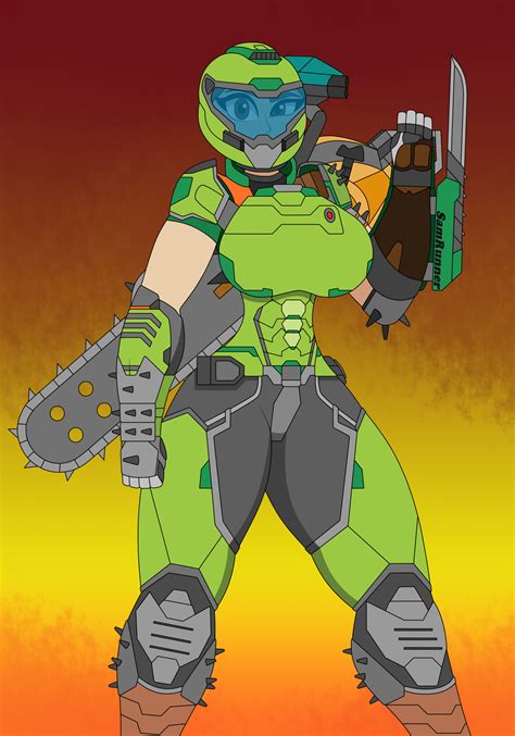 Rule 34 1girls Armor Big Breasts Breasts Chainsaw Clothed Clothing