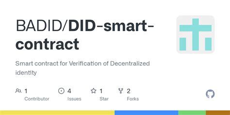 Github Badld Did Smart Contract Smart Contract For Verification Of Decentralized Identity