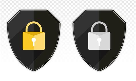 security shield or virus shield lock icon with line art for apps and
