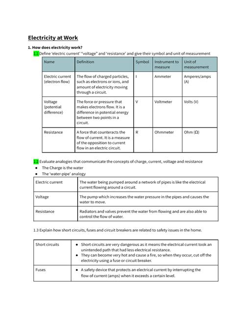 Science Notes On Phyics Pdf Electric Current Series And Parallel