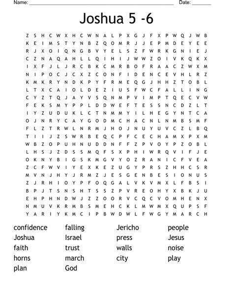 Joshua 5 6 Word Search Wordmint
