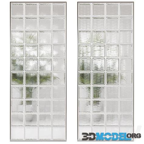 3D Model Glass Block Partition 4 Options