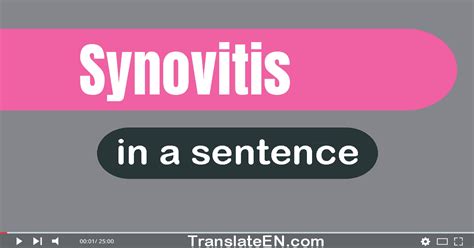 Synovitis In A Sentence