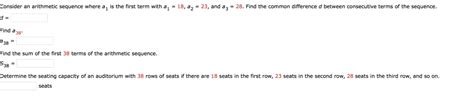 Solved Consider An Arithmetic Sequence Where A Is The First Chegg Com