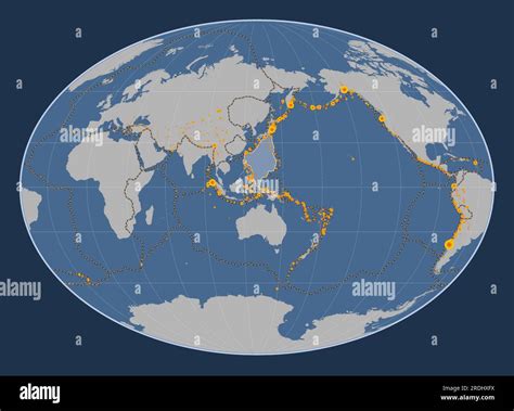 Philippine Sea Tectonic Plate On The Solid Contour Map In The Fahey Projection Centered