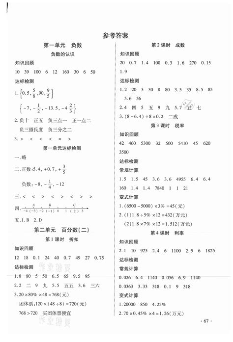 2021年快乐益智计算达人六年级数学下册人教版答案——青夏教育精英家教网——