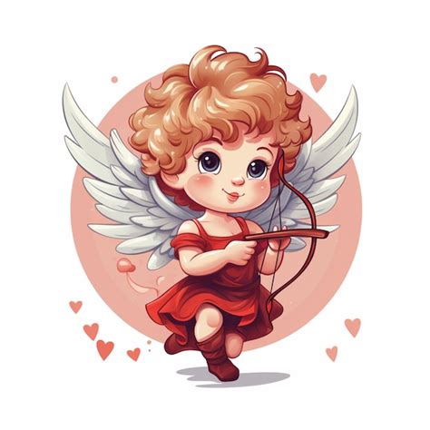 Premium Photo Cartoon Cupid With Bow And Arrow In Hand Generative Ai