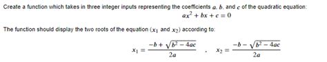 Solved Create A Function Which Takes In Three Integer Inputs