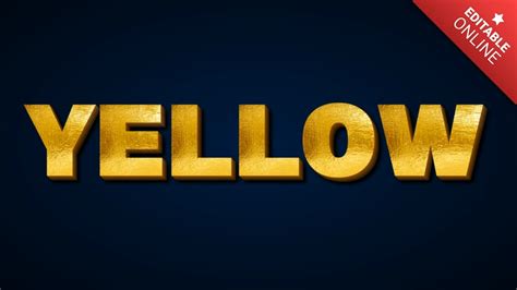 Yellow | Shiny Gold 3D | Text Effect Generator