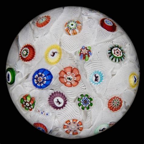 Antique Baccarat B 1848 Spaced Millefiori Art Glass Paperweight