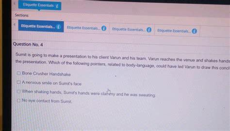 Etquette Essentials I Sections Etiquette StudyX