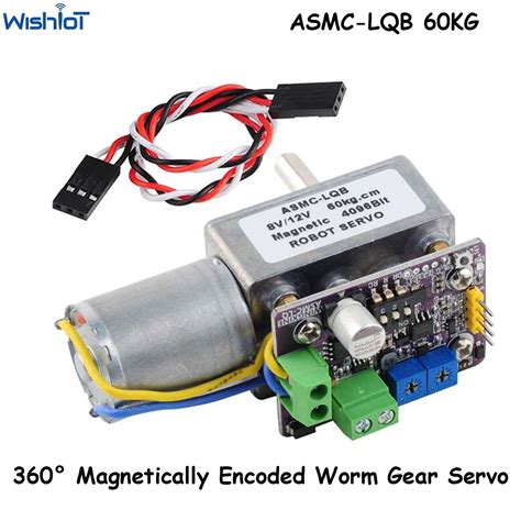 ASMC LQB 60kg Servo 360 Graus Encoder Magn Tico Worm Gear Redu O De
