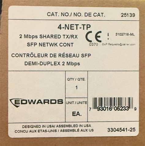Est Edwards 4 Net Tp Network Module Series Controllers Free Shipping