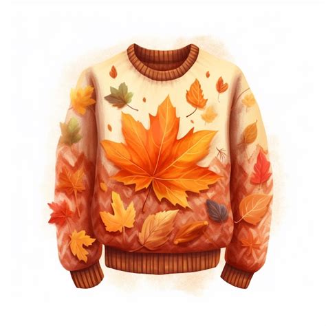 Premium Photo Arafed Sweater With A Leaf Pattern On It Generative Ai