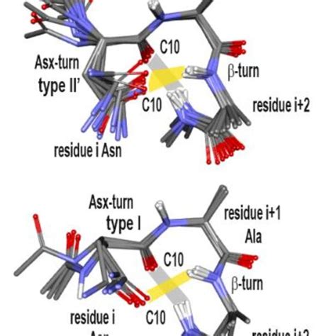 asn turns in asn ala sequences combined with a type i turn as found