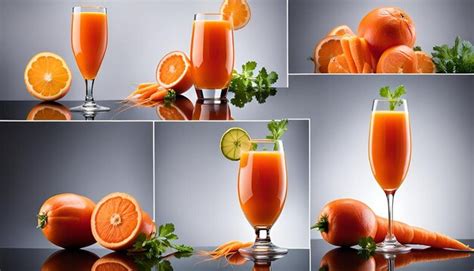Carrot Juice And Refreshing Citrus Premium Ai Generated Image