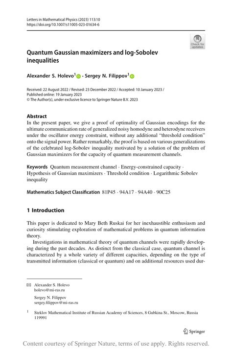 quantum gaussian maximizers and log sobolev inequalities